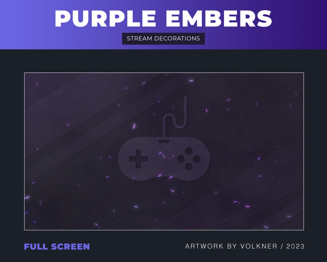 Purple Stream Smoke Ember Sparks | 6 Animated Twitch Decoration ...