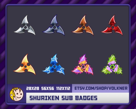 Twitch Shuriken Sub Badges 8 Ninja Sub/bit Badges - Etsy