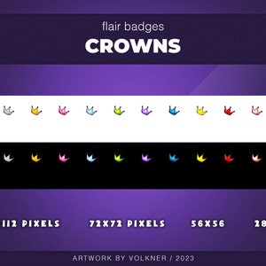 Twitch Crown Flair Badges | 12 Crown Bit Badges | Stream | Twitch ...