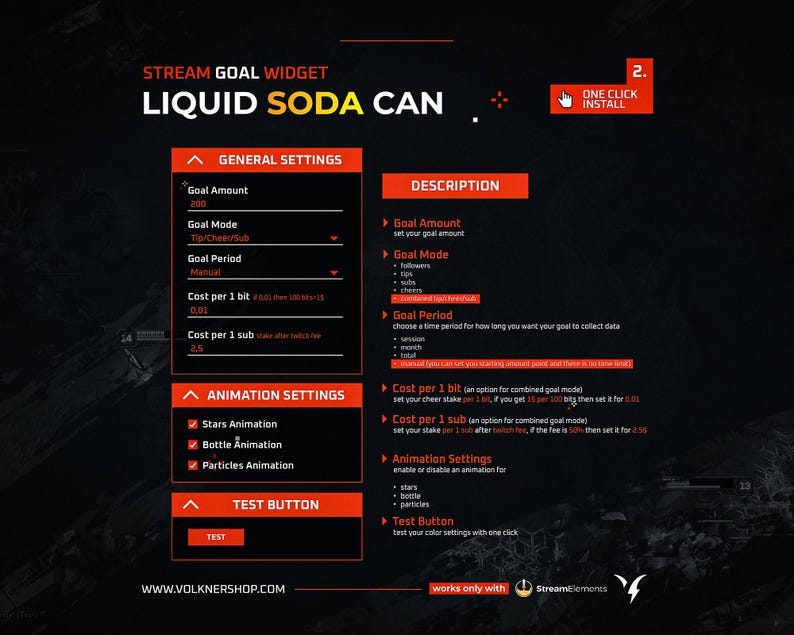 Soda Can Liquid Filling Goal Widget for Twitch Streamers for ...