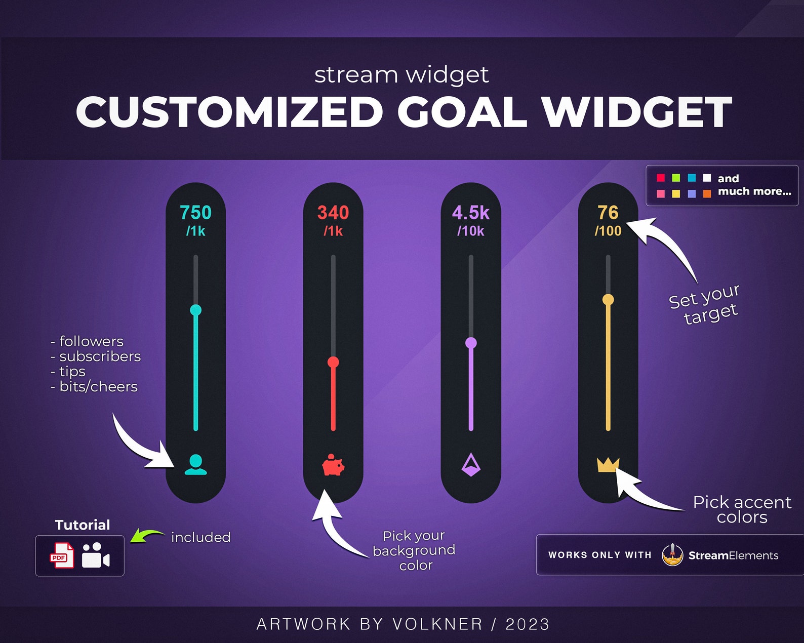 Twitch Goals Widget | Twitch Sub Goal | Sub/follower/tips/cheer ...