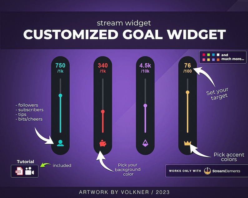 Twitch Goals Widget Twitch Sub Goal Sub/follower/tips/cheer Custom ...