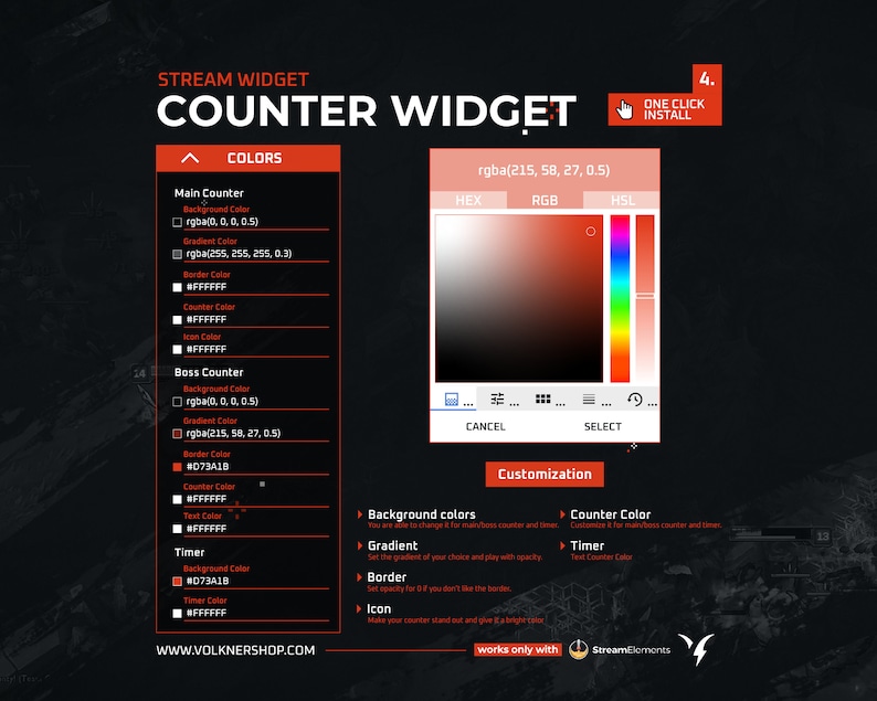 Twitch Counter Widget (customizable) | Kill Death Counter Overlay ...