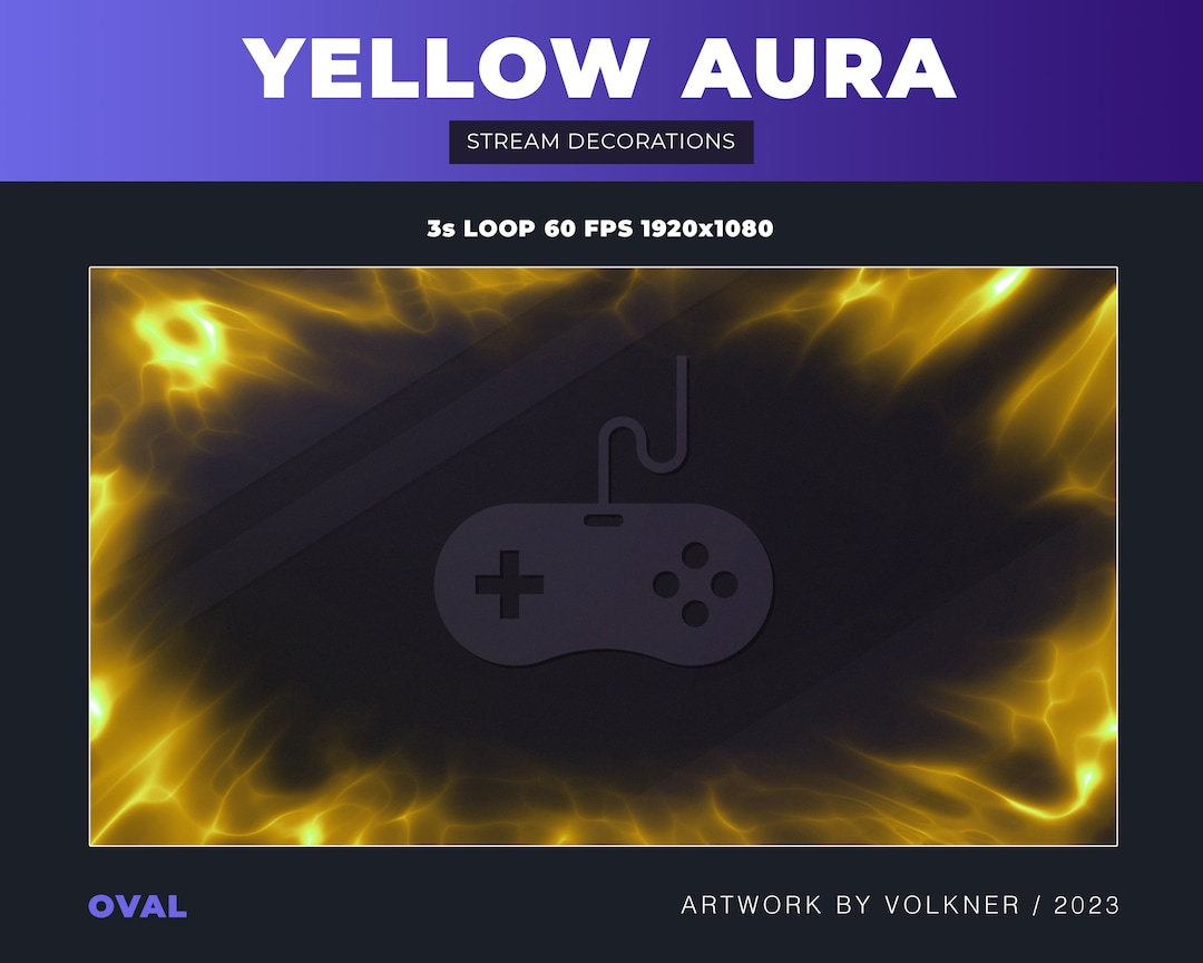 Yellow Aura Stream Vtuber Decoration | 2 Animated Twitch Assets ...