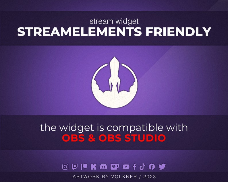 Custom Social Media Stream Overlay Twitch Social Lower Thirds 10 Event Rotator Widget Twitch ...