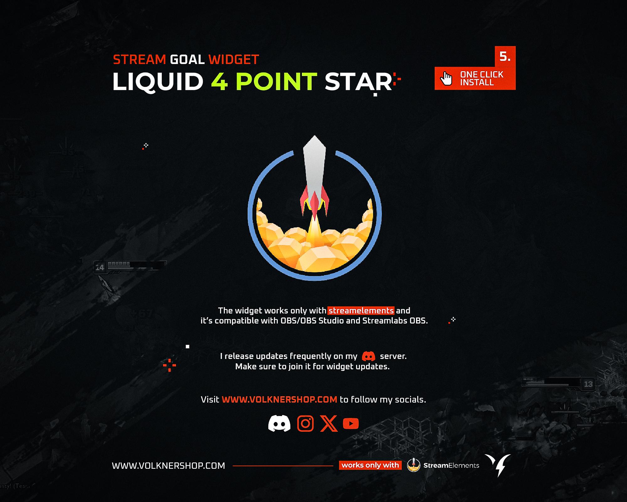 Kawaii Star Goal Widget | Glass Twitch Goals | Fully Customizable | Sub ...