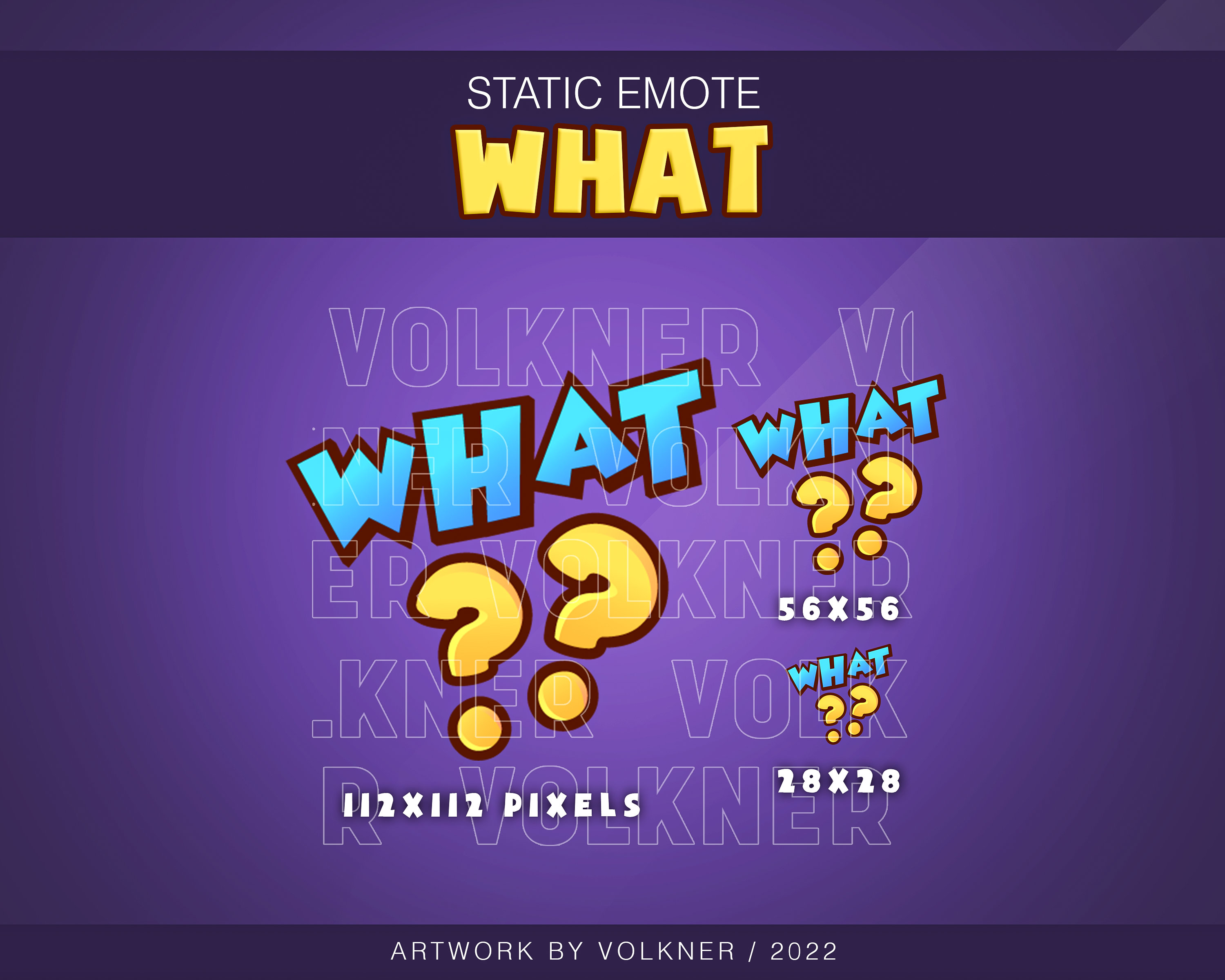 Animated What Emote + 2 STATIC | 3 Emotes | What | Question | Mark ...