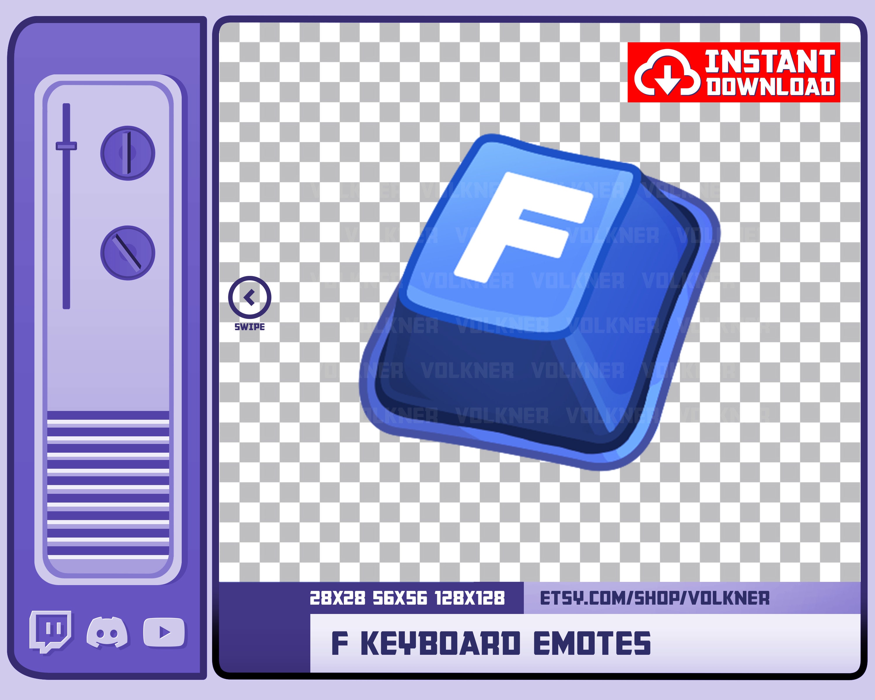 Twitch F Button Emote | ANIMATED + STATIC | Press F Emote, RIP Emote ...