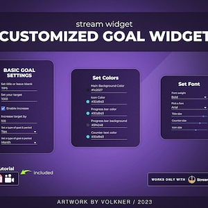 Twitch Goals Widget | Twitch Sub Goal | Sub/follower/tips/cheer ...