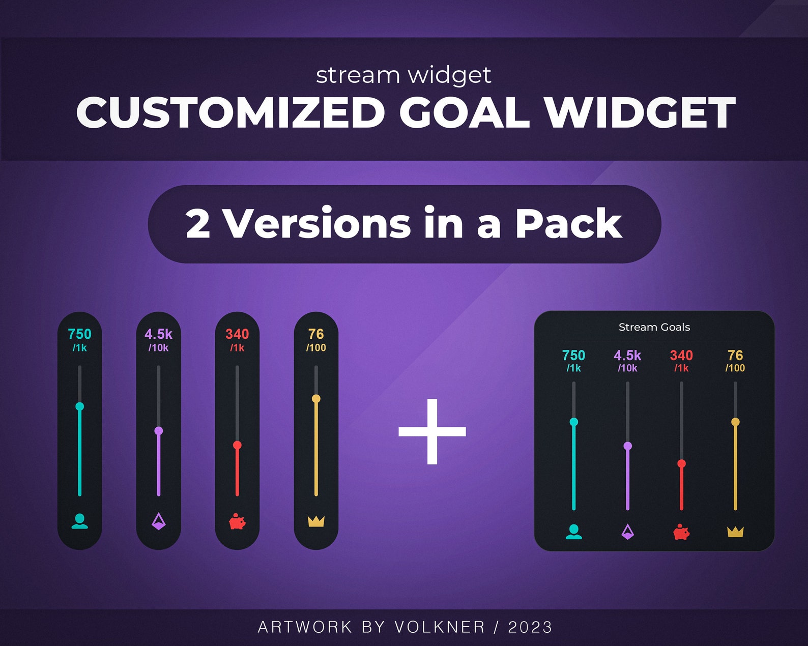 Twitch Goals Widget | Twitch Sub Goal | Sub/follower/tips/cheer ...