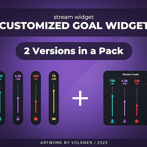Twitch Goals Widget | Twitch Sub Goal | Sub/follower/tips/cheer ...