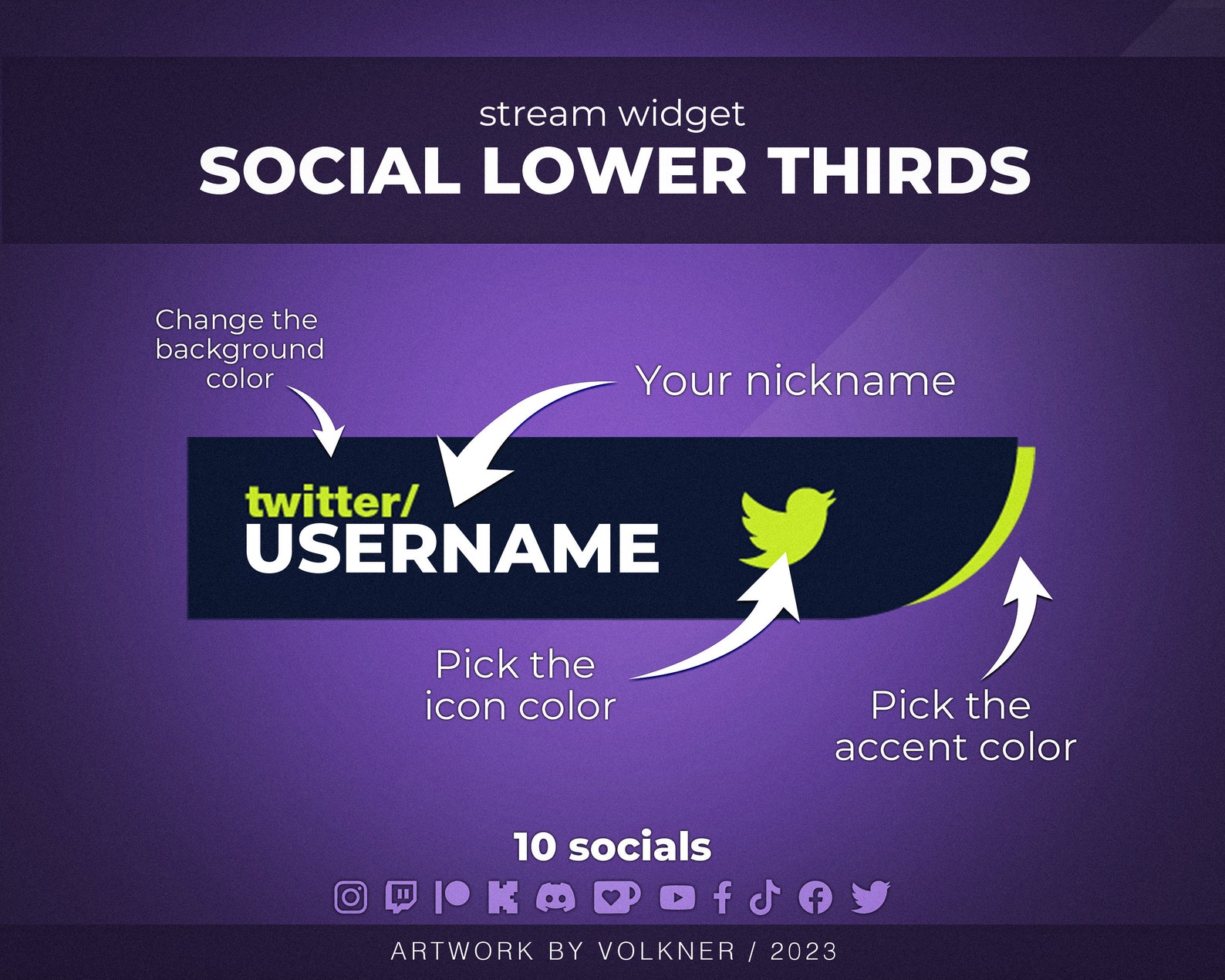 Customizable Social Media Button | Lower Thirds for Twitch/youtube ...
