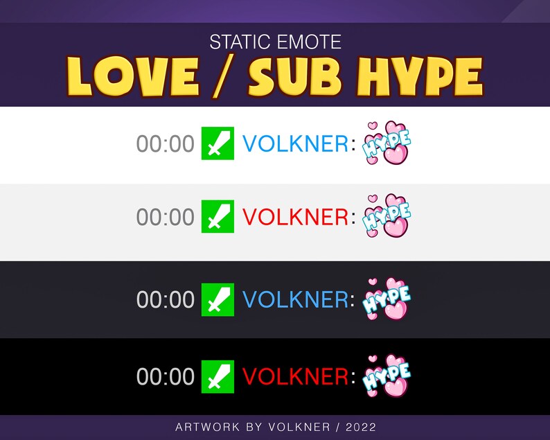 Animated Love Hype Emote + 2 STATIC | 3 Emotes | Sub | Love | Hype ...