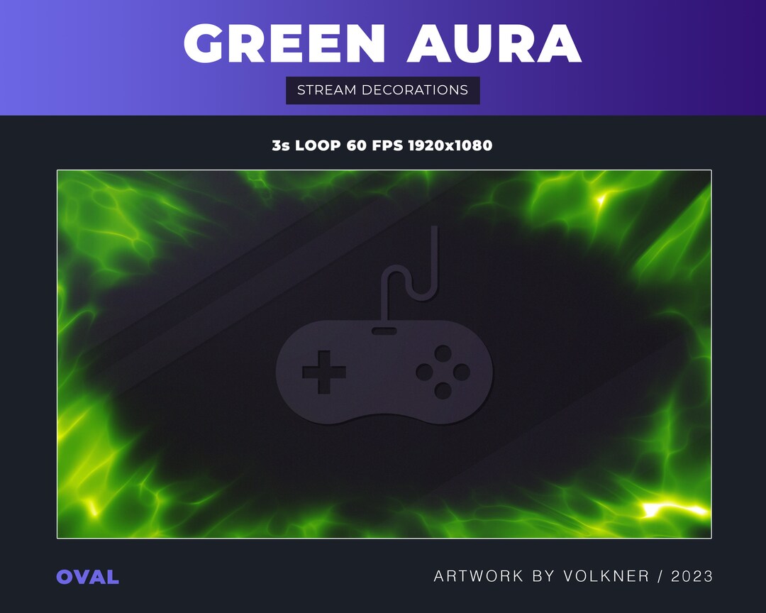 Green Aura Stream Vtuber Decoration | 2 Animated Twitch Assets ...