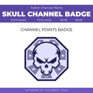 Twitch Channel Points Badge | Discord Roles | Emote - Purple/gray Skull ...