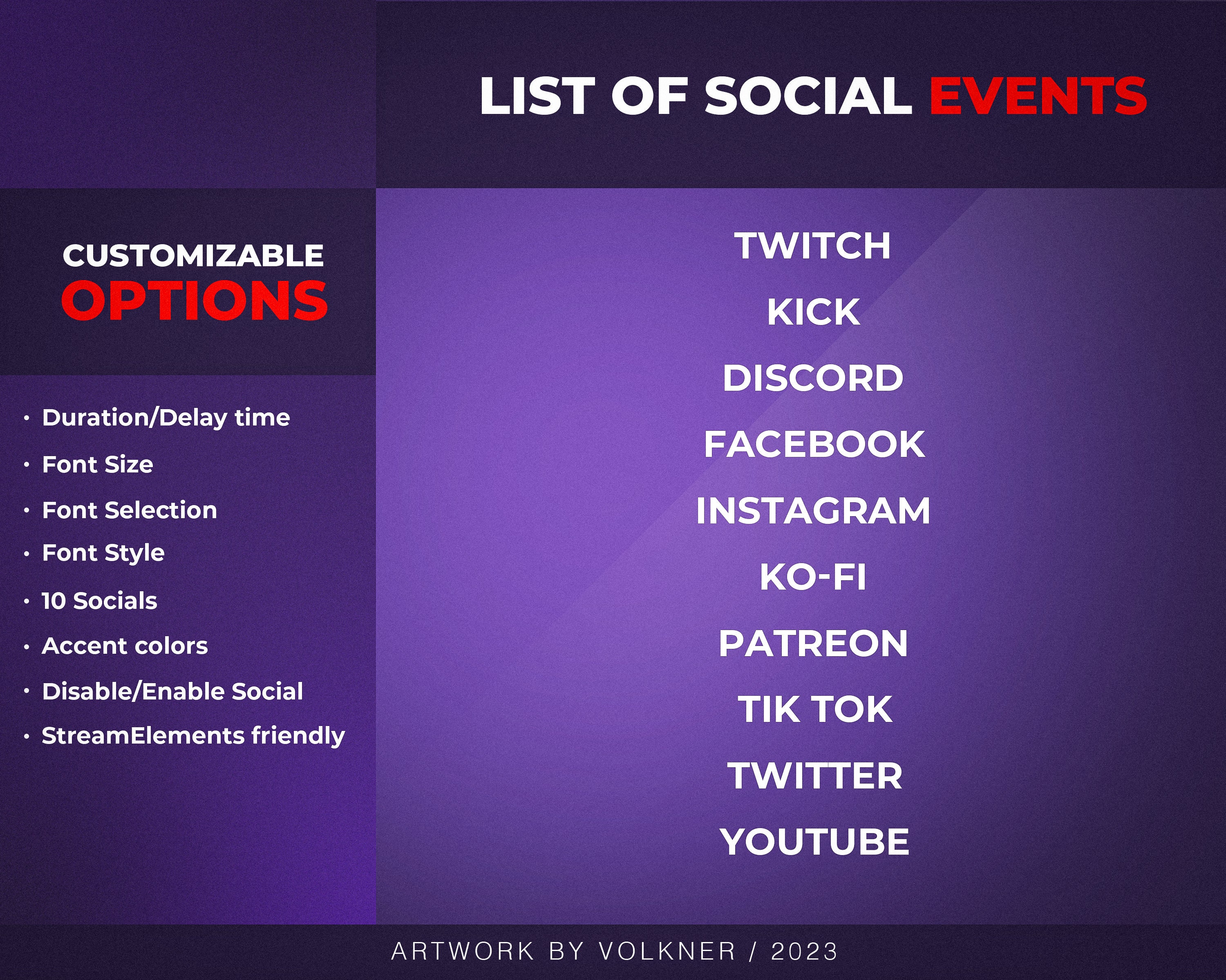 Custom Social Media Stream Overlay Twitch Social Lower Thirds 10 Event ...