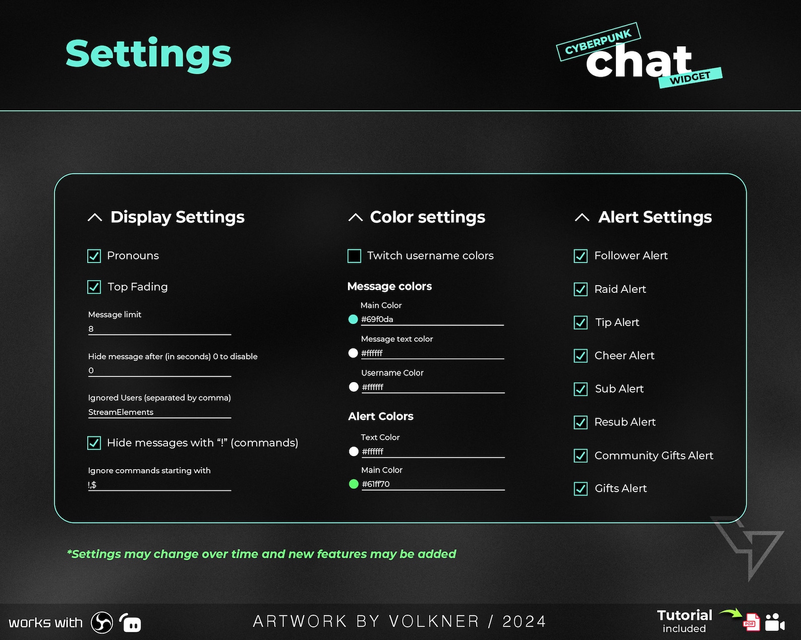 Cyberpunk Twitch Chat Widget | Stream Chat Box | Stream Overlay ...