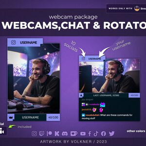 Purple Webcam Overlay for Twitch Webcam Border and Rotator - Etsy
