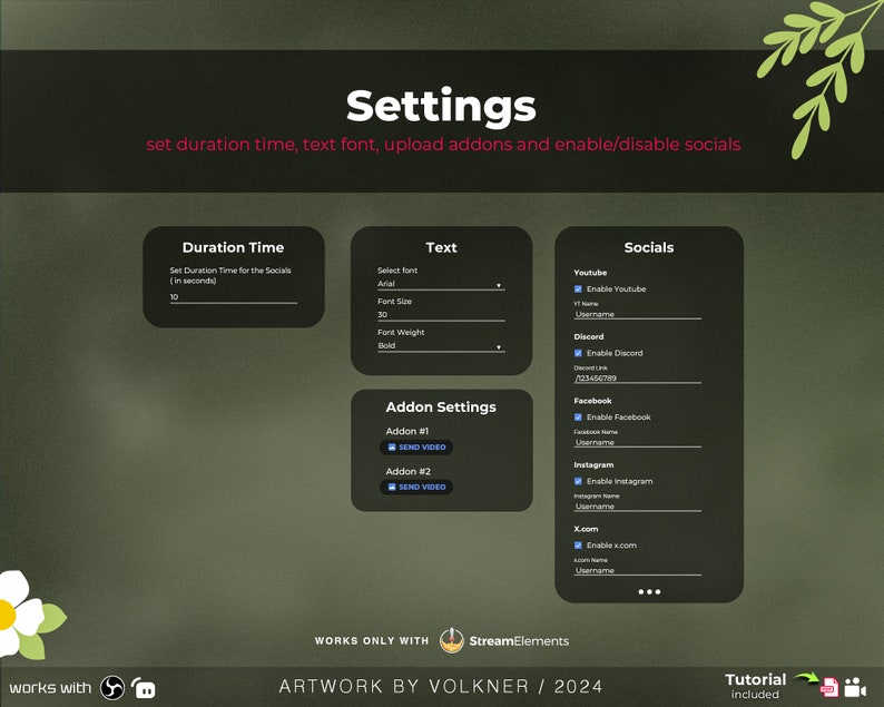 Social Media Rotator Widget 10 Animated Social Rotator Twitch Stream ...