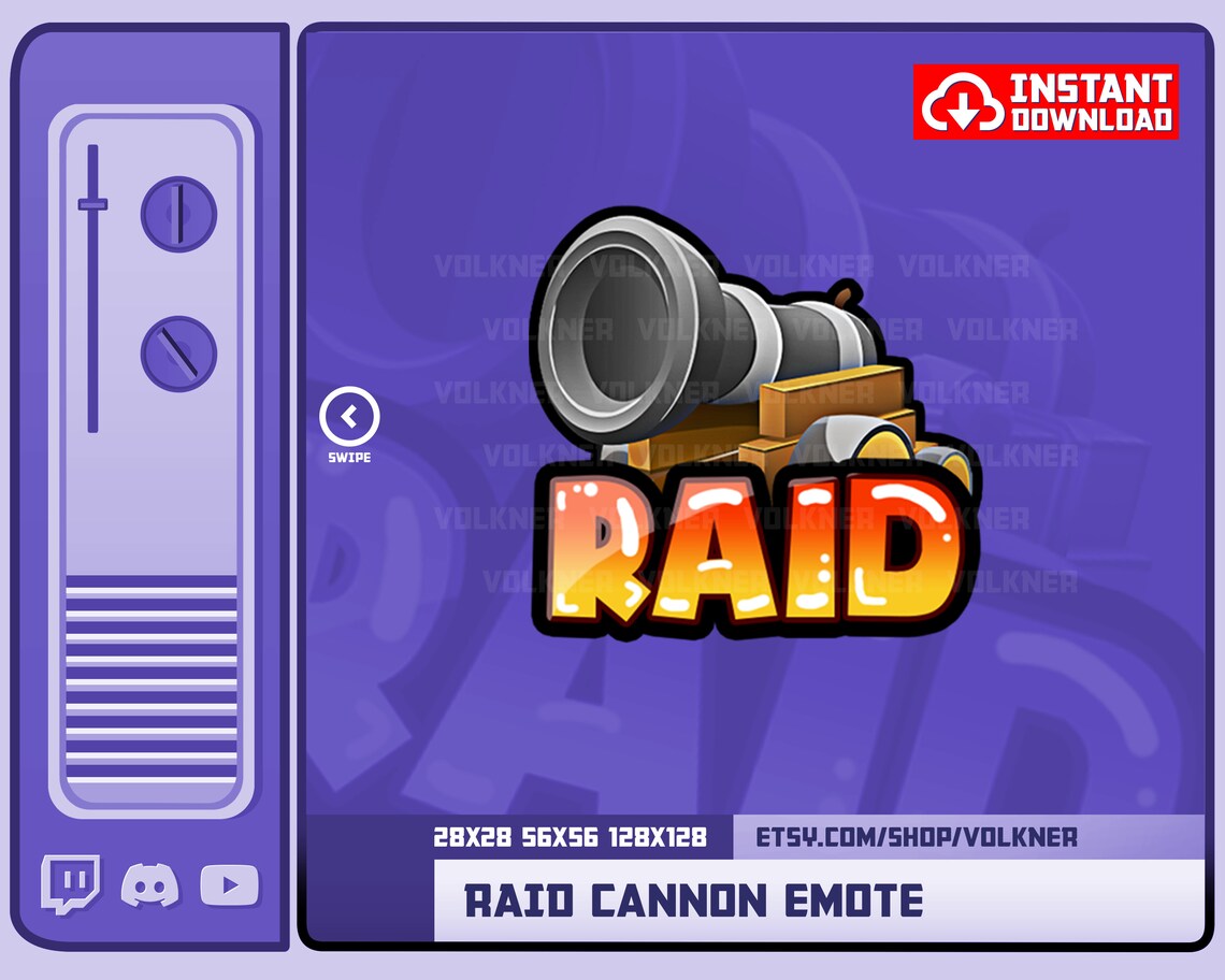 Twitch Animated Raid Emote ANIMATED STATIC Cannon Raid | Etsy UK