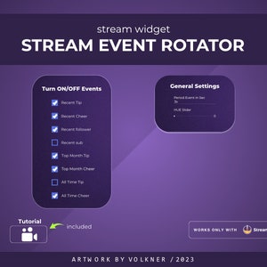 Event Rotator Widget | Stream Overlay | Rotator Widgets for Twitch | Subscriber/follower/cheers ...