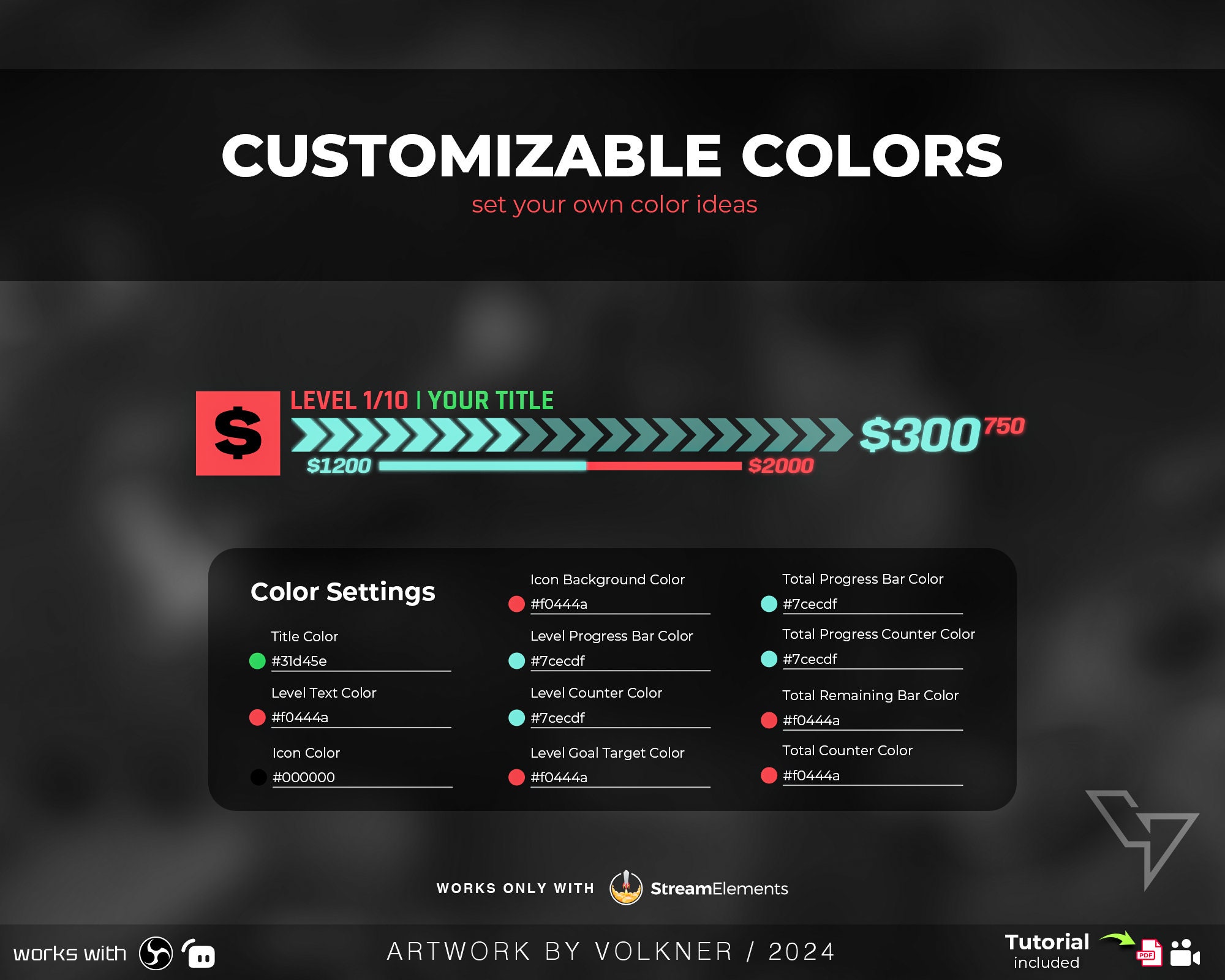 Cyberpunk Stream Widget | Twitch Sub Goal | Tips/sub/cheers/follower ...