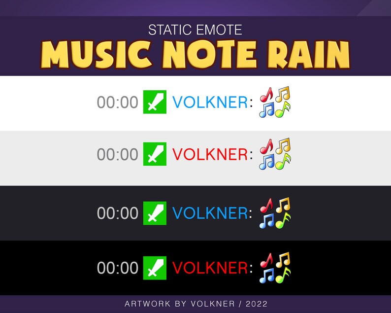 Animated Music Note Emote + 1 STATIC | 2 Emotes | Music | Note | Vibe ...