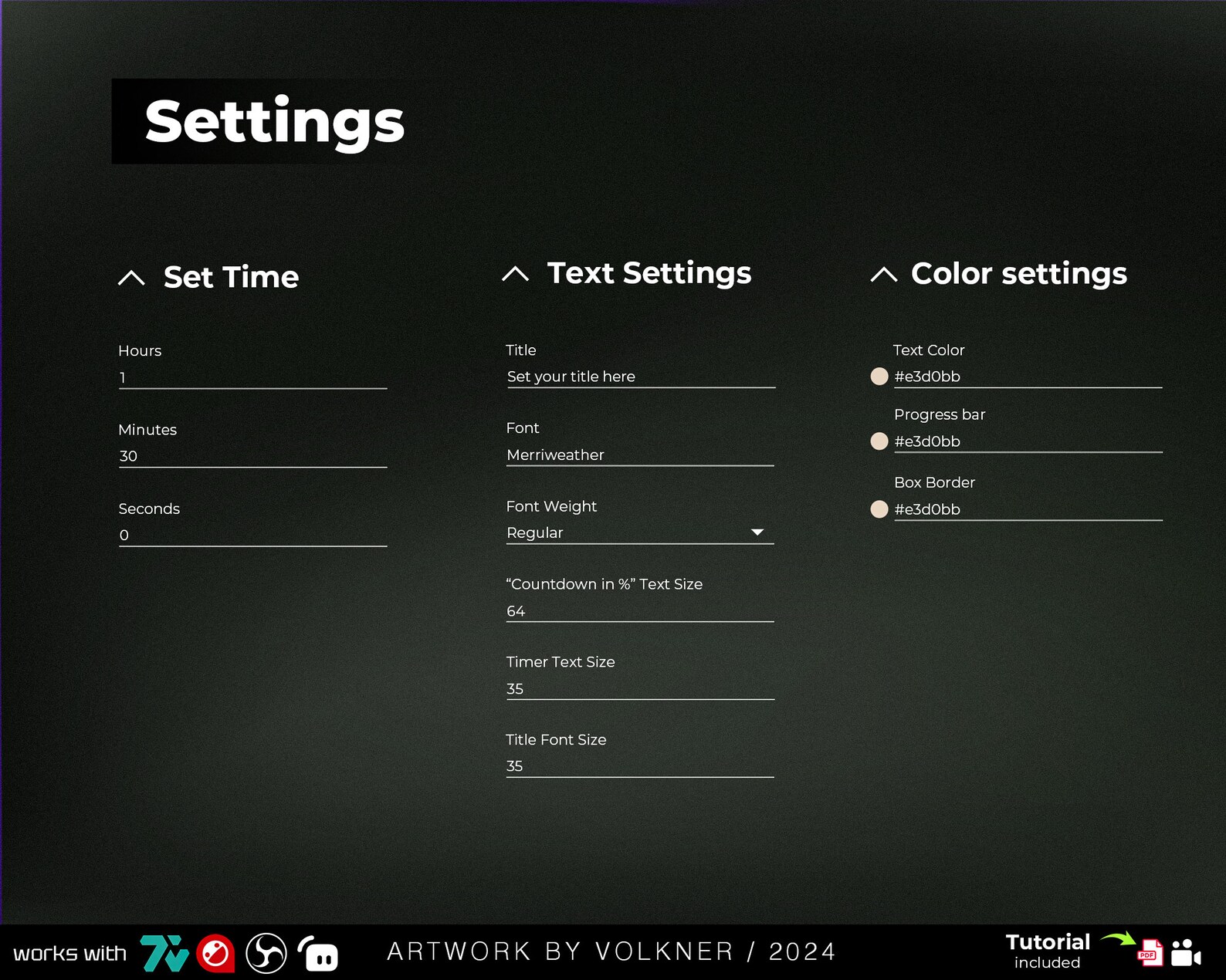 Elegant Countdown Widget | Stream Timer | Twitch/youtube Overlay for ...