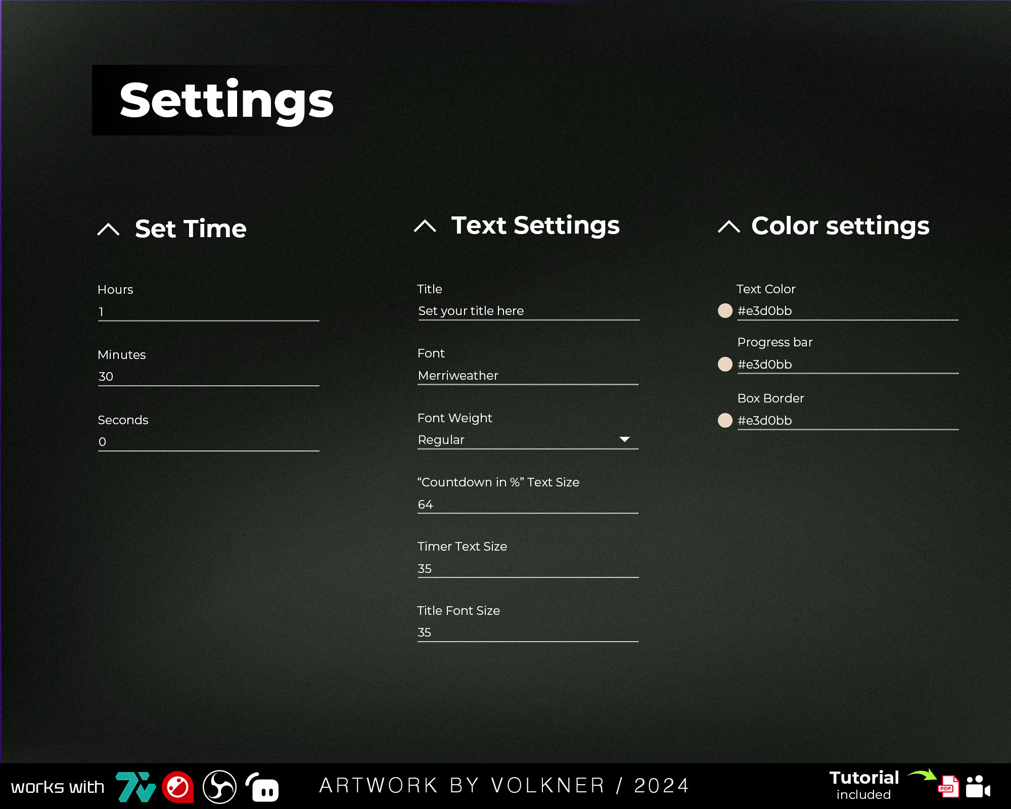 Elegant Countdown Widget | Stream Timer Plugin | Twitch/youtube/trovo Overlay for Streamers ...