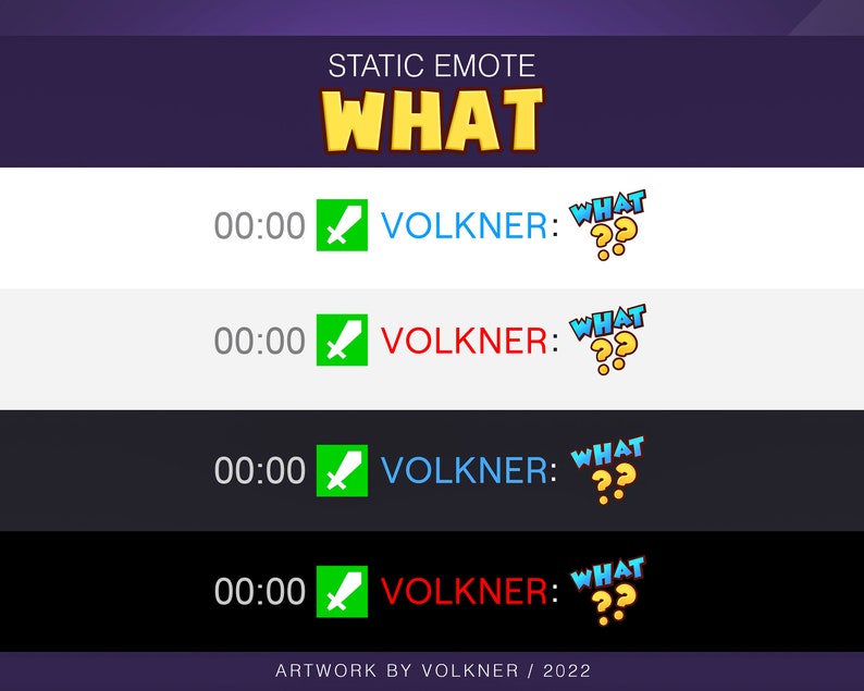 Animated What Emote + 2 STATIC | 3 Emotes | What | Question | Mark ...
