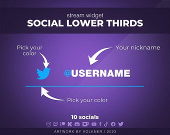 Custom Social Media Overlay for Twitter Twitch Tiktok Discord Instagram ...