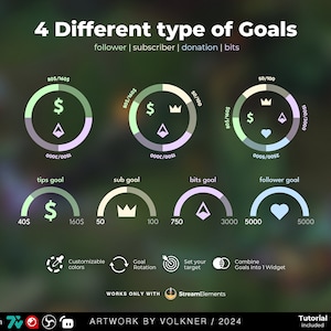 Wheel Goal Widget | Twitch Sub Goal | Sub/follower/tips/cheer ...