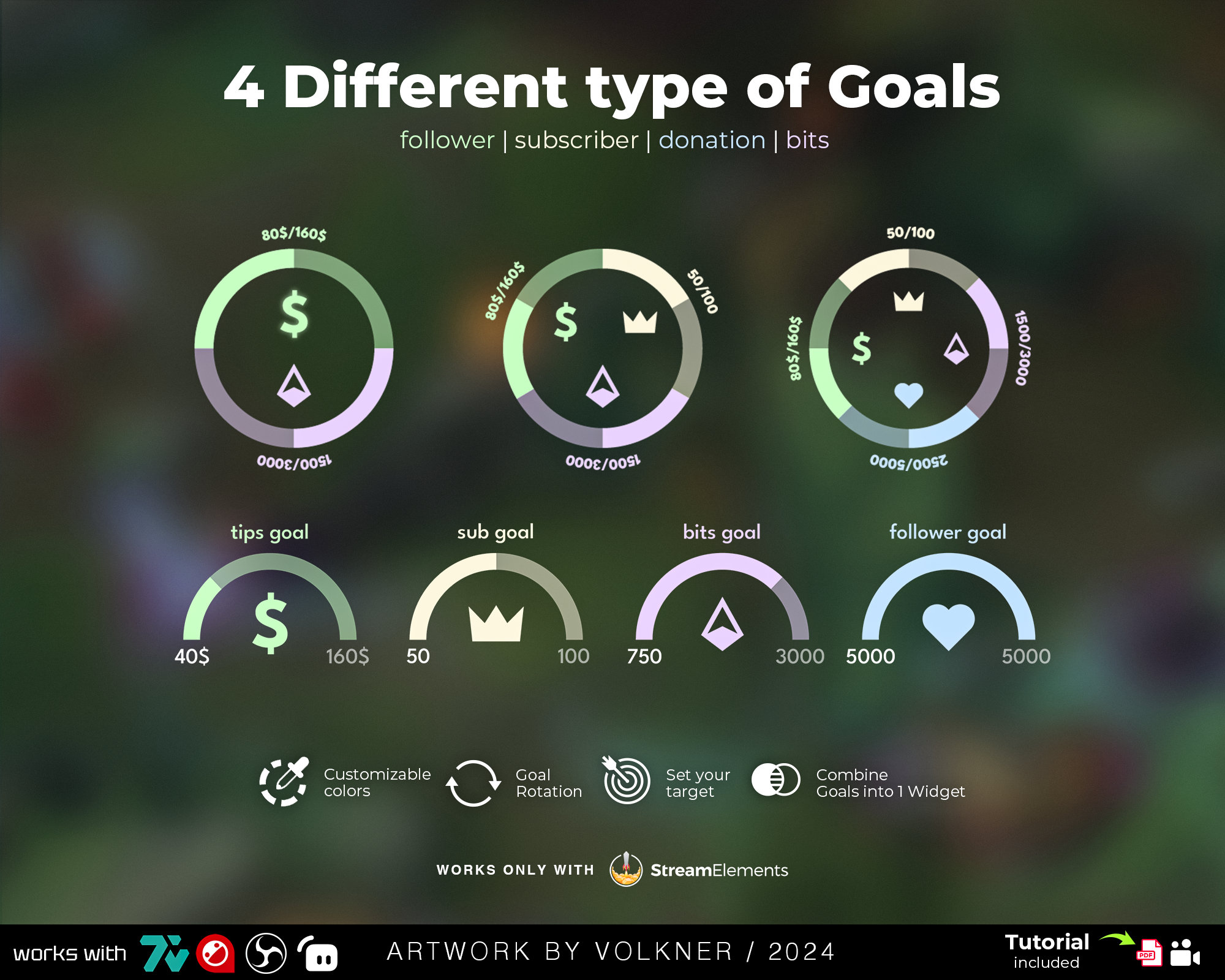 Wheel Goal Widget | Twitch Sub Goal | Sub/follower/tips/cheer ...