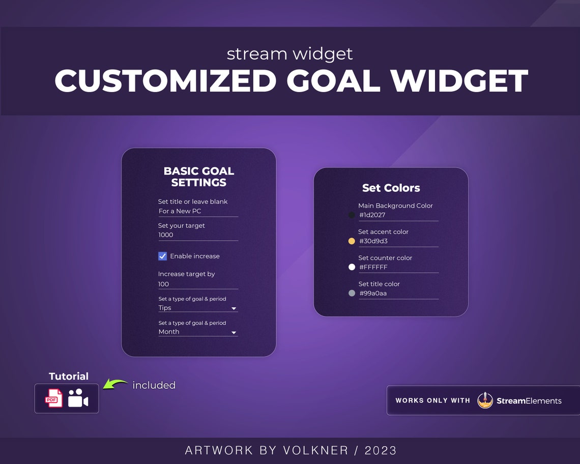 Animated Event Goal Widget (CUSTOM COLORS) | Twitch | Minimal ...
