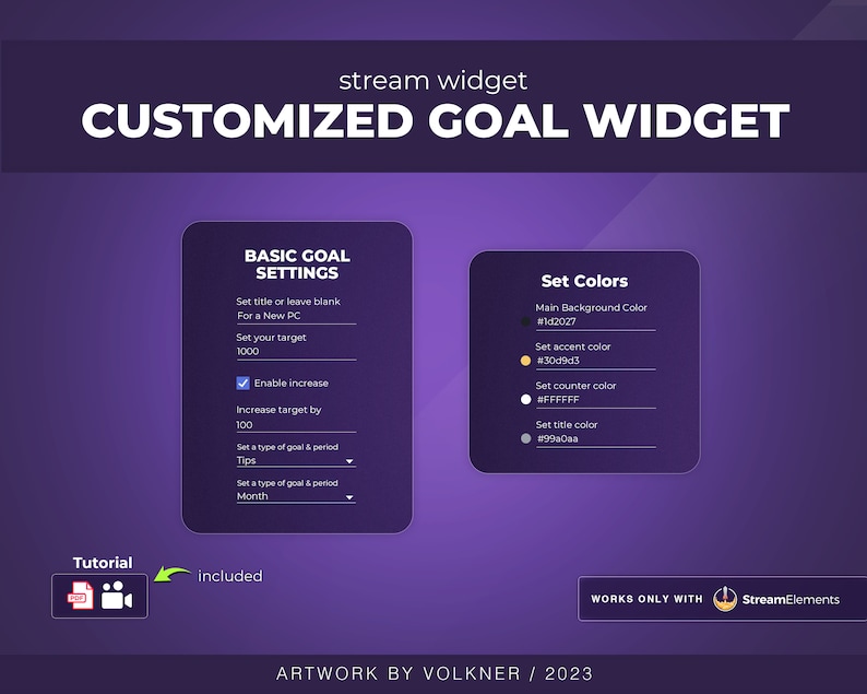Animated Event Goal Widget (CUSTOM COLORS) | Twitch | Minimal | Aesthetic | Simple | Streamer ...