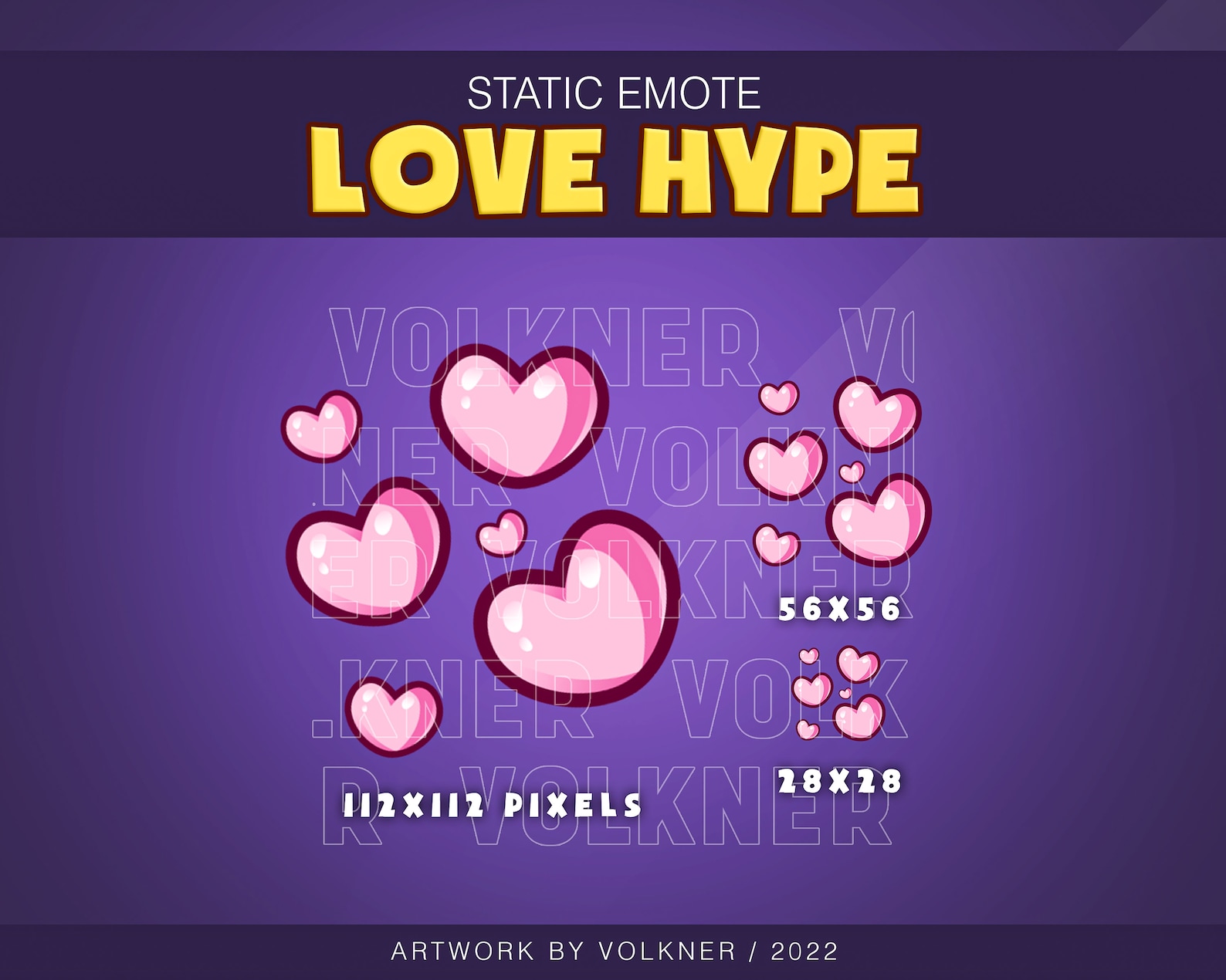 Animated Love Hype Emote + 2 STATIC | 3 Emotes | Sub | Love | Hype ...