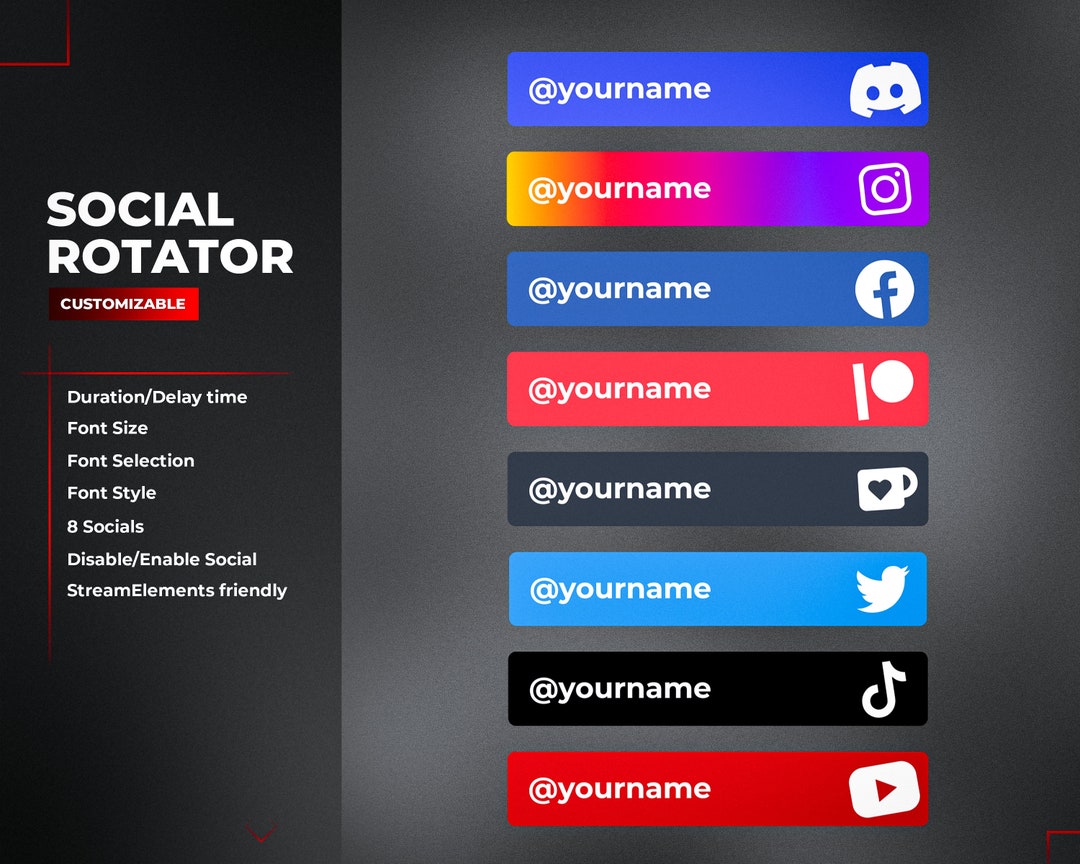 Customize Social Rotator Widget - Customizable Social Thirds for Twitch ...