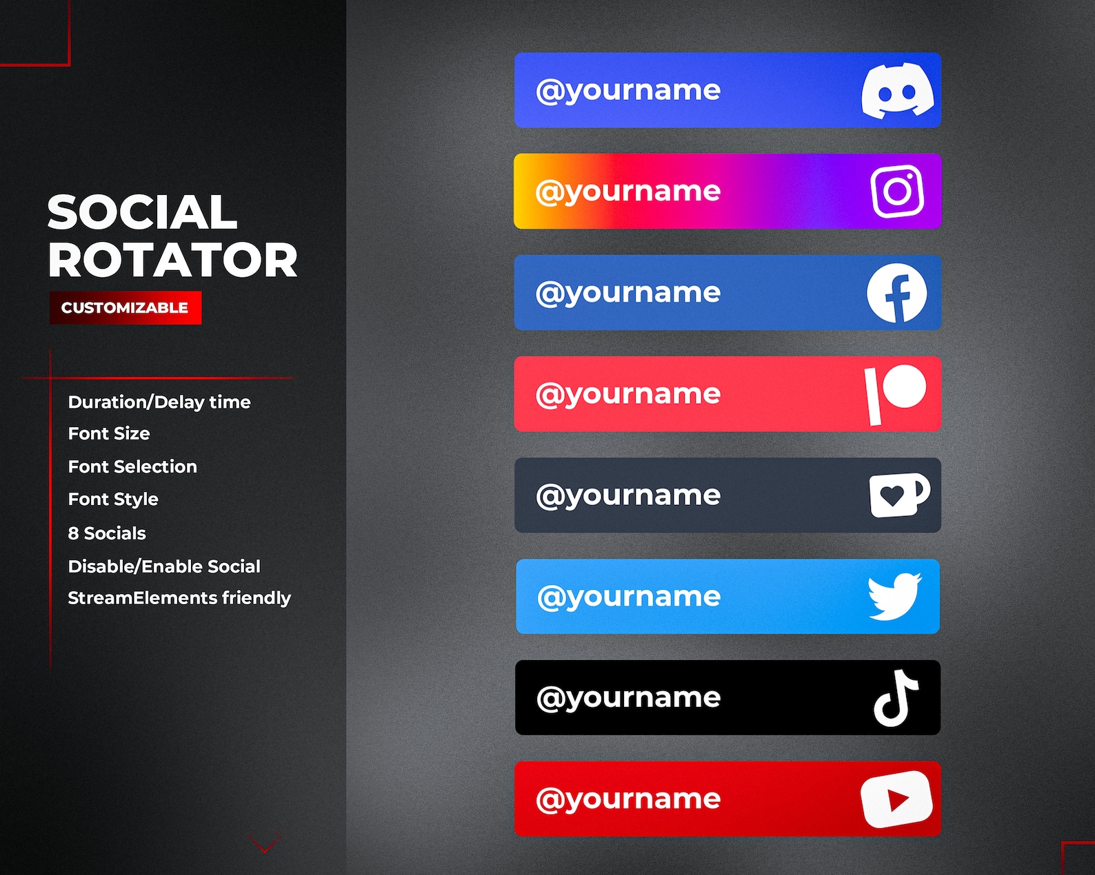 Customize Social Rotator Widget - Customizable Social Thirds for Twitch ...