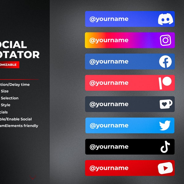 Twitch Social Rotator - Etsy
