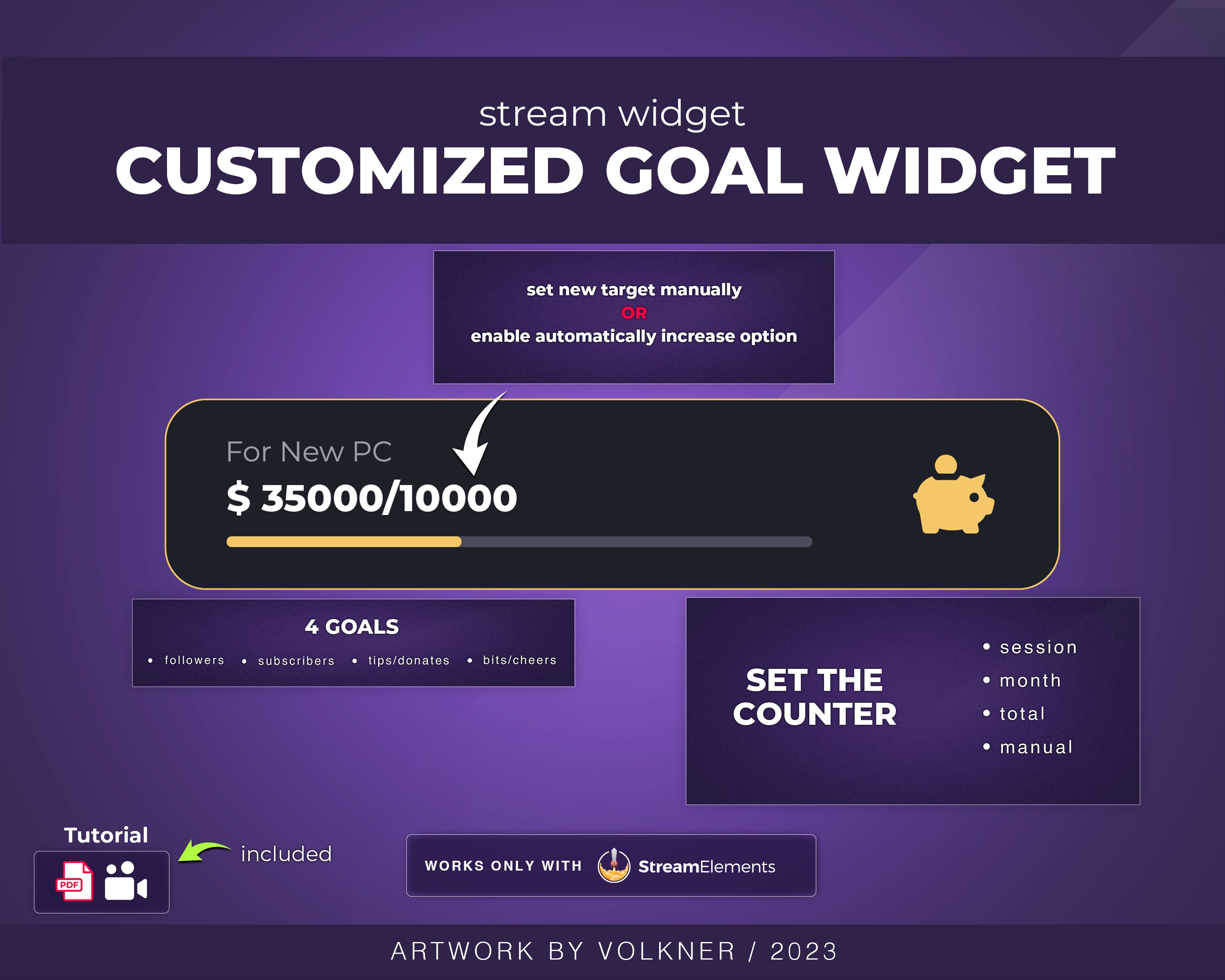 Animated Event Goal Widget (CUSTOM COLORS) | Twitch | Minimal ...