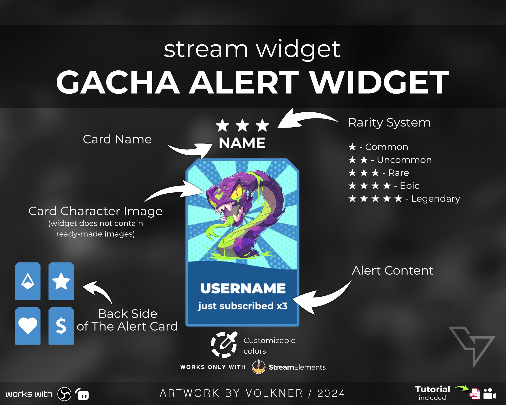 Twitch Gacha Alert Stream Widget (customizable) | Vtuber Overlay ...