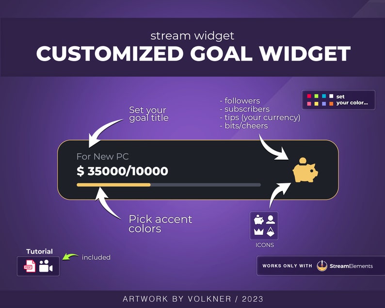 Animated Event Goal Widget (CUSTOM COLORS) | Twitch | Minimal ...