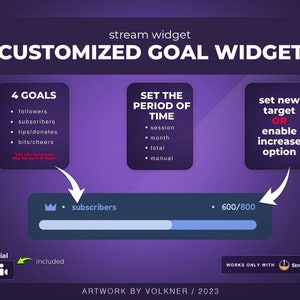 Subs Goal Twitch Widget ・ Twitch Streamers | Sub Goal | Donation Widget ...