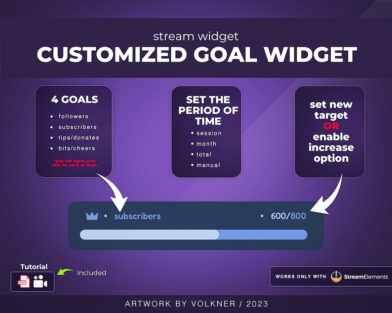 Subs Goal Twitch Widget ・ Twitch Streamers | Sub Goal | Donation Widget ...