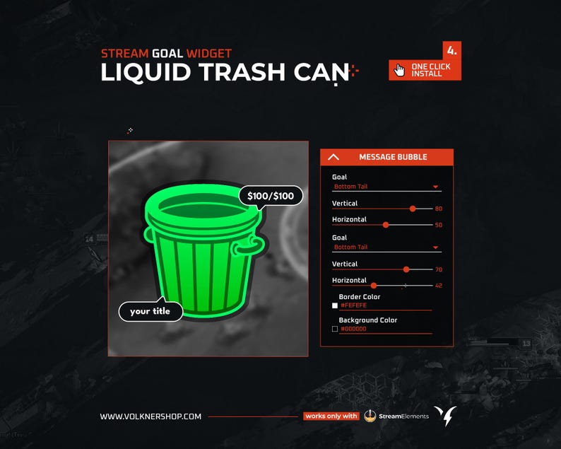 Trash Can Twitch | Liquid Goal Widget | Fully Customizable | Sub Goal ...