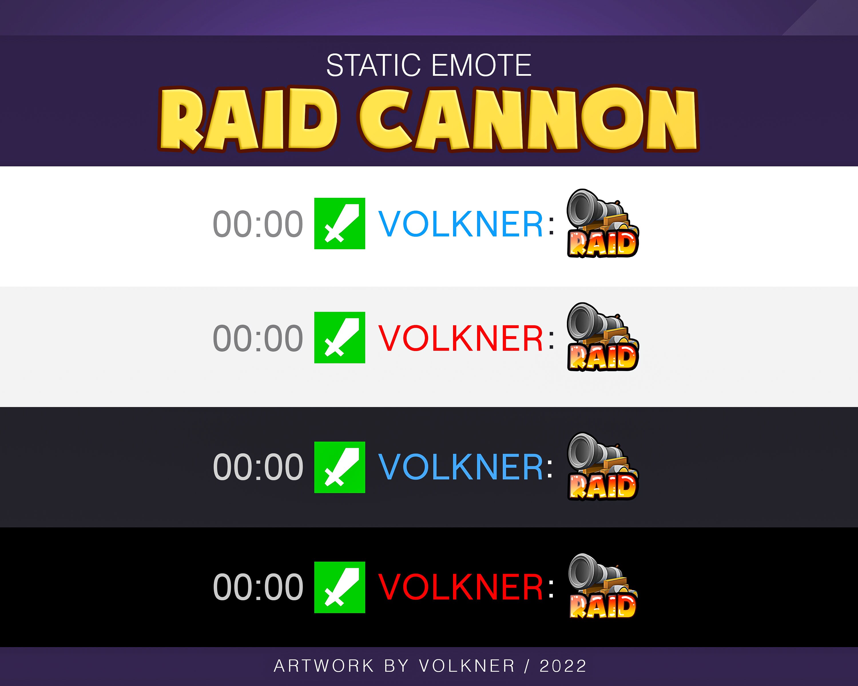Twitch Animated Raid Emote | ANIMATED + STATIC | Cannon Raid, Cannon ...