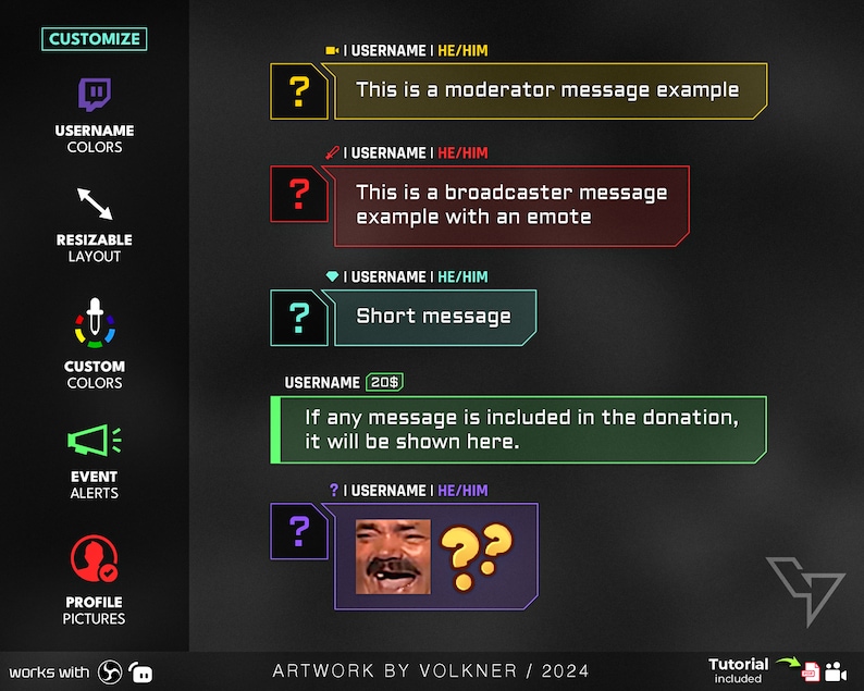 Cyberpunk Twitch Chat Widget | Stream Chat Box | Stream Overlay ...
