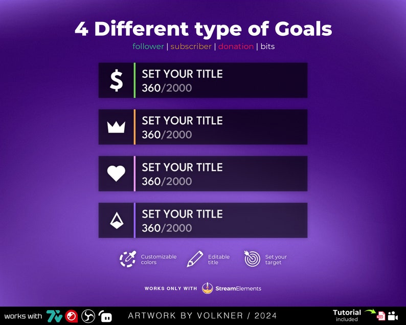 Clean Twitch Chat & Goal Widget - Sub, Follower and Tip Goal Tracker ...