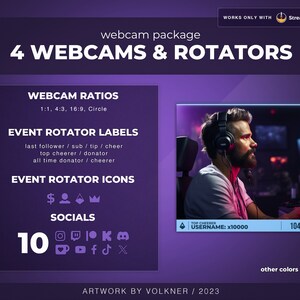 Light Blue Webcam Overlay for Twitch Webcam and Rotator Widget Subs ...