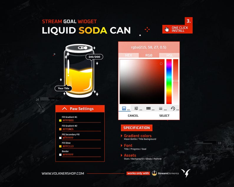 Soda Can Liquid Filling Goal Widget for Twitch Streamers for ...